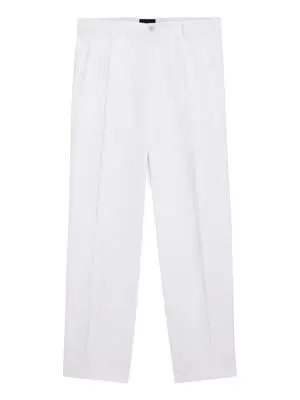 BOSS Relaxed-fit Cotton Twill Pants - White