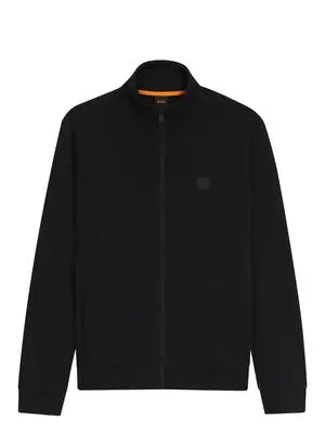BOSS Cotton-jersey Jacket With Logo Black