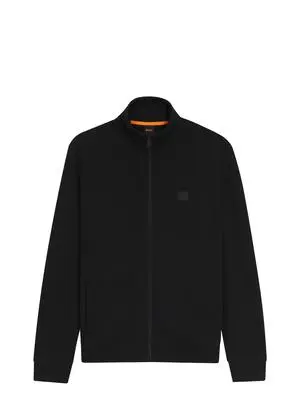 BOSS Cotton-terry Jacket With Logo Patch - Black