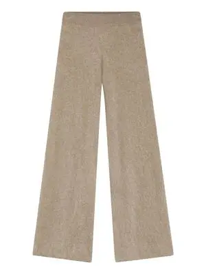 BOSS Washed-cashmere Wide-leg Trousers - Dark Grey