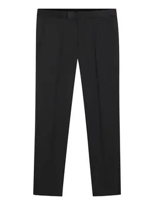 BOSS Slim-fit Tuxedo Trousers In Virgin-wool Serge - Black