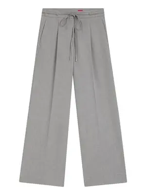 Hugo Regular-fit Wide-leg Trousers - Light Grey