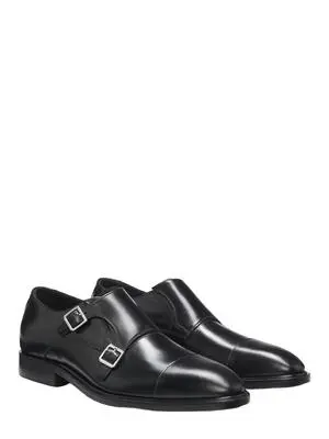 BOSS Leather Double-strap Monk Shoes - Black