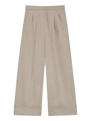 BOSS Relaxed-fit Trousers In Virgin Wool - Light Brown