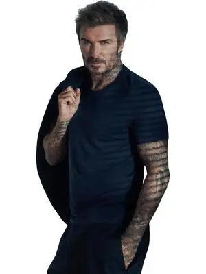 BOSS Beckham X T-shirt In Soft Linen - Dark Blue