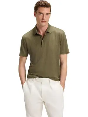 BOSS Beckham X Polo Shirt In Linen - Green