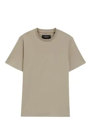 BOSS Crewneck T-shirt In Mercerized Supima Cotton Khaki