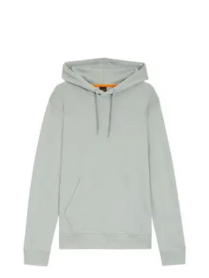 BOSS Cotton Terry Hoodie With Logo Patch - Silver