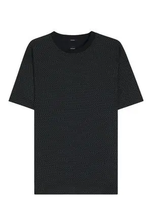 BOSS Mercerised-cotton T-shirt With Two-tone Monograms Black