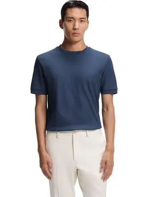 BOSS Regular-fit T-shirt In Structured Cotton Light Blue