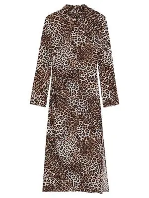Hugo Tie-neck Leopard Print Dress - Patterned