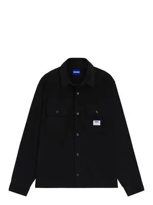 Hugo Oversized-fit Shirt In Cotton Corduroy - Black