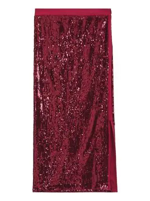 BOSS Sequin-embellished Skirt With Jersey Inserts - Dark Red