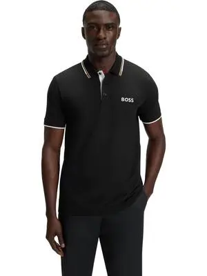 BOSS Active Paddy Regular-fit Polo Shirt In Quick-dry Stretch Pique - Black