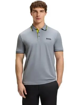 BOSS Active Paddy Regular-fit Polo Shirt In Quick-dry Stretch Pique - Dark Grey