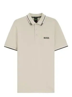 BOSS Active Paddy Regular-fit Polo Shirt In Quick-dry Stretch Pique Light Beige