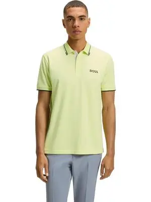 BOSS Active Paddy Regular-fit Polo Shirt In Quick-dry Stretch Pique - Light Green