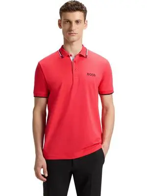 BOSS Active Paddy Regular-fit Polo Shirt In Quick-dry Stretch Pique Light Red