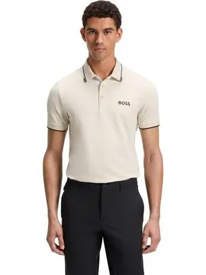 BOSS Active Paddy Regular-fit Polo Shirt In Quick-dry Stretch Pique - White