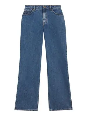 Hugo Wide-Leg Rigid Denim Jeans Dark Blue
