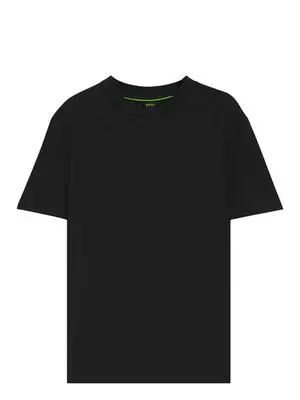 BOSS Jacquard-pattern T-shirt In Cotton - Black