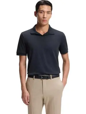 BOSS Johnny-collar Polo Shirt In Italian Stretch Cotton - Dark Blue