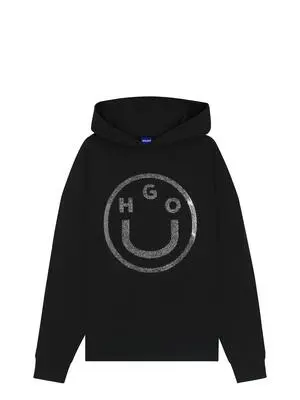 Hugo Cotton Terry Hoodie - Black