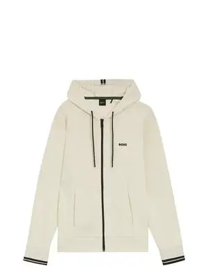 BOSS Cotton-blend Zip-up Hoodie - White