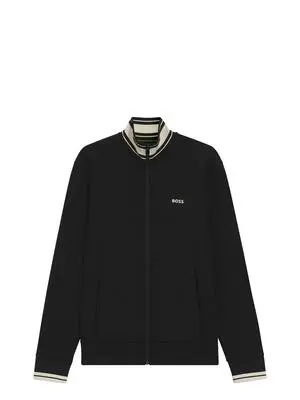 BOSS Cotton-blend Zip-up Sweatshirt - Black