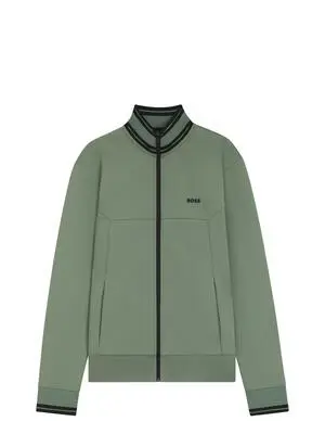 BOSS Cotton-blend Zip-up Sweatshirt - Light Green