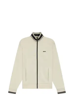 BOSS Cotton-blend Zip-up Sweatshirt - White