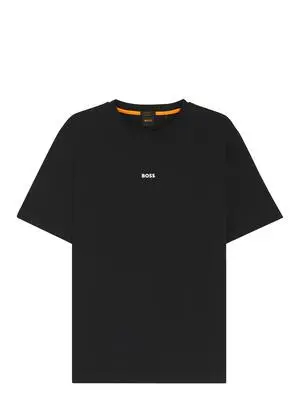 BOSS Relaxed-fit T-shirt With A Layered Logo Print - Black