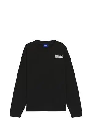 Hugo Logo-print Cotton-terry Sweatshirt - Black