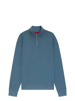 Hugo Logo-print Cotton-terry Sweatshirt - Light Blue