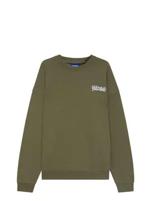 Hugo Logo-print Cotton-terry Sweatshirt - Light Green