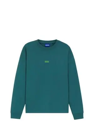 Hugo Logo-print Cotton-terry Sweatshirt - Turquoise
