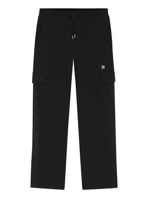 Hugo Geometric-tape Tracksuit Bottoms In A Cotton Blend - Black