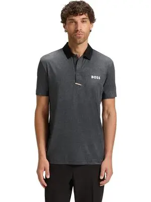 BOSS Paddy Polo Shirt In Quick-dry Stretch Jersey - Dark Grey