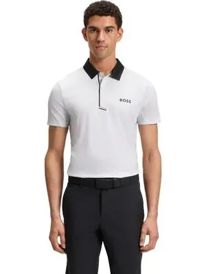 BOSS Paddy Polo Shirt In Quick-dry Stretch Jersey - White