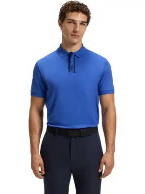 BOSS Paddy Polo Shirt With Logo Placket Blue