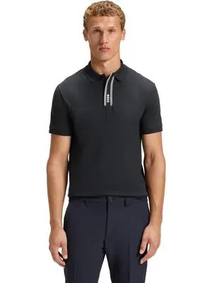 BOSS Paddy Polo Shirt With Logo Placket Dark Blue