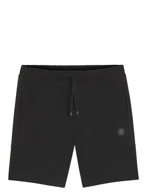 BOSS Cotton-blend Shorts With Monogram Detail - Black