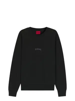 Hugo Cotton-blend Embroidered Logo Sweatshirt - Black