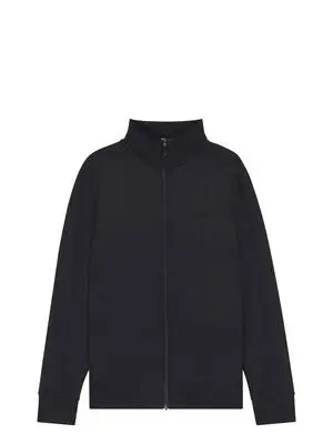 BOSS Quilted-jacquard Zip-up Sweatshirt - Dark Blue