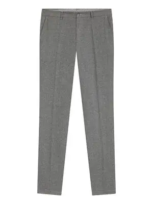 BOSS Slim-Fit Virgin Wool Trousers Silver