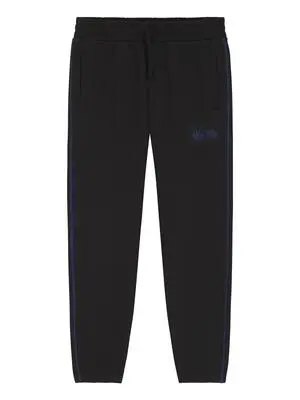 Hugo Logo-artwork Tracksuit Bottoms In Cotton Terry - Black