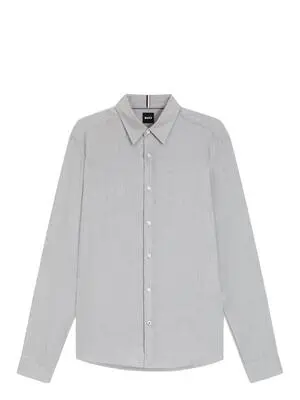 BOSS Regular-fit Shirt In Cotton-blend Flannel - Light Grey