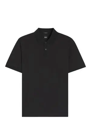 BOSS Micro-pattern Polo Shirt In Mercerised Cotton - Black