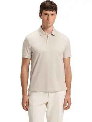 BOSS Micro-pattern Polo Shirt In Mercerised Cotton White