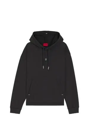 Hugo Relaxed Fit Hoodie With Stacked Logo - Grey